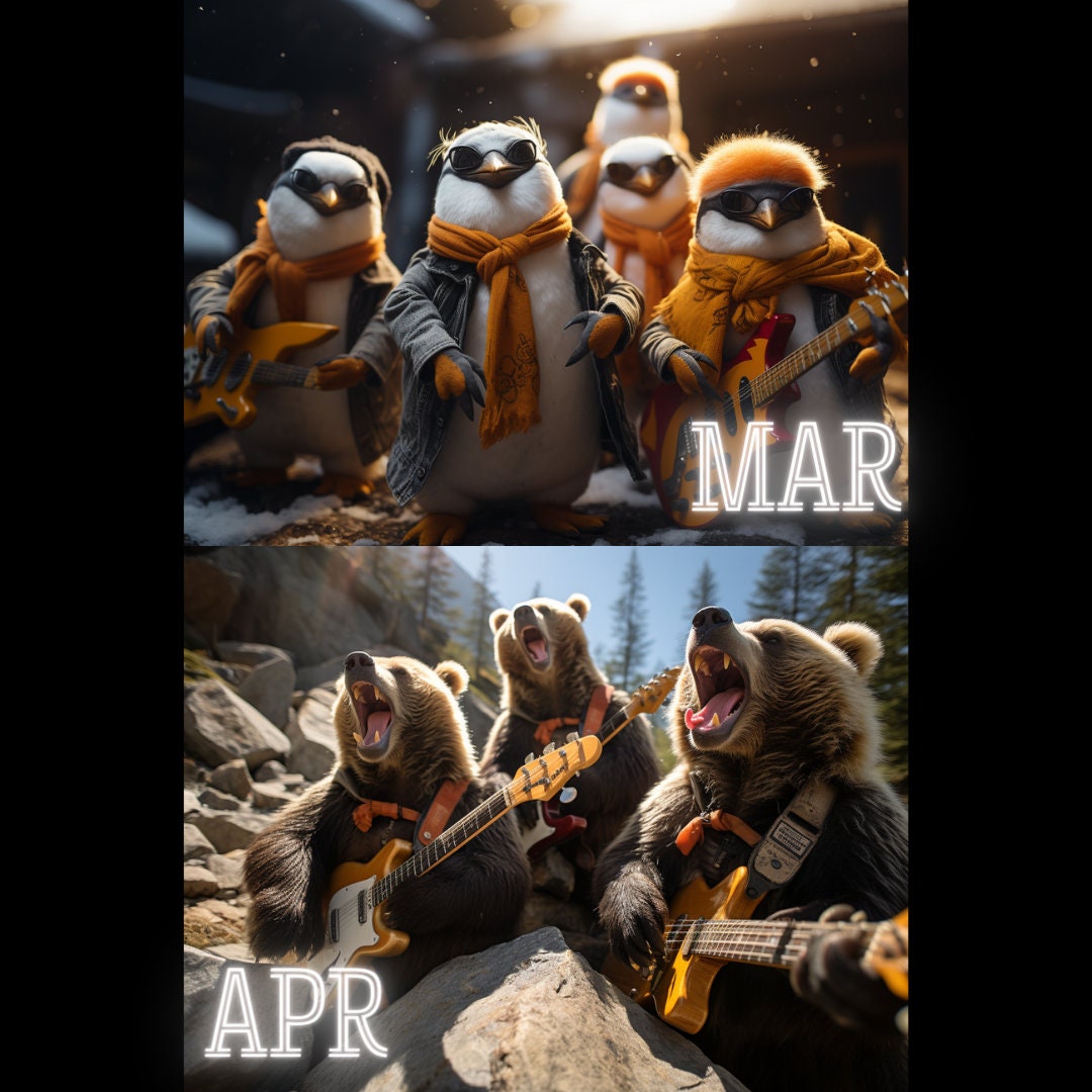 Animal Rockers Calendars 2024, A3 & A4 Hanging Calendars, Funny ...