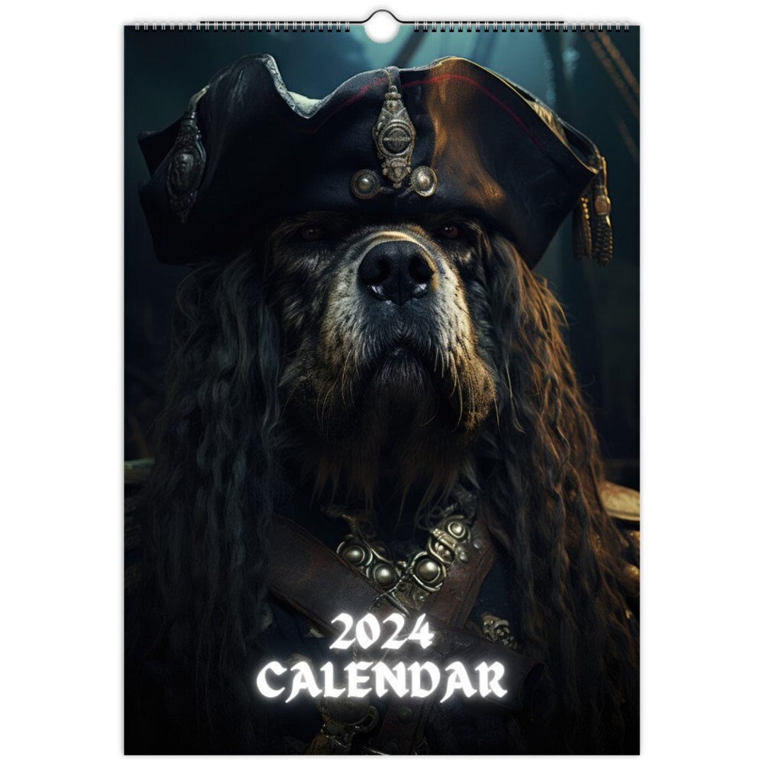 Pirate Dog Calendars 2024 A3 & A4 Hanging Calendars Funny - Etsy