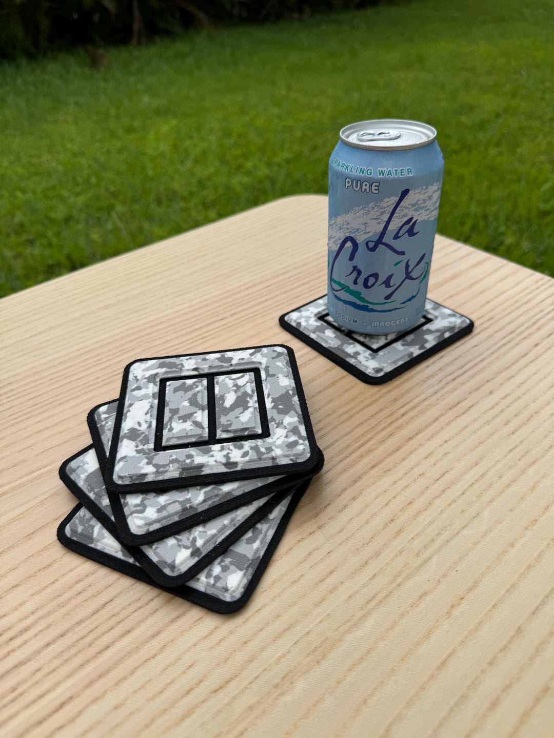 Marine-grade EVA Foam Coasters - Light Grey Camouflage | Durable, Water ...