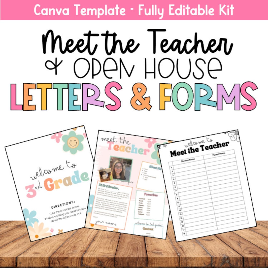 Back to School | Meet the Teacher | Open House CANVA EDITABLE (pastel ...