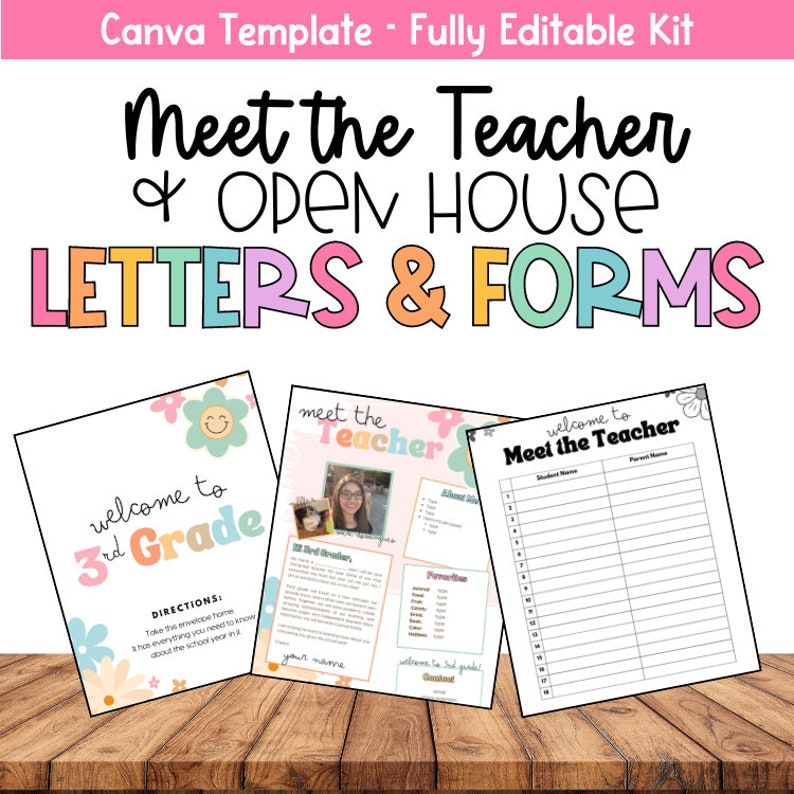 Back to School | Meet the Teacher | Open House CANVA EDITABLE (pastel ...