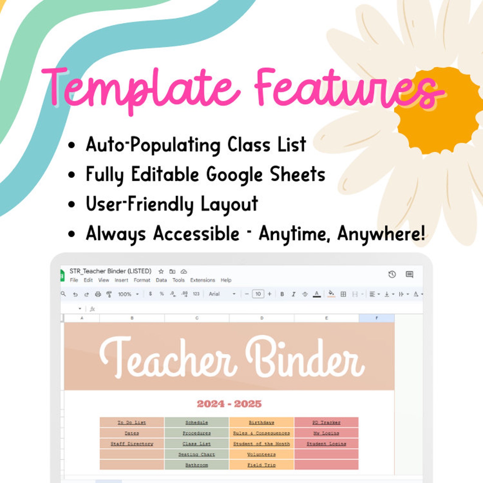 Digital Teacher Binder | Planner | Google Sheets | EDITABLE | Back to ...