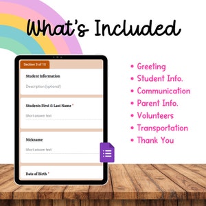 Student Information (google Form) Back to School EDITABLE | Boho ...