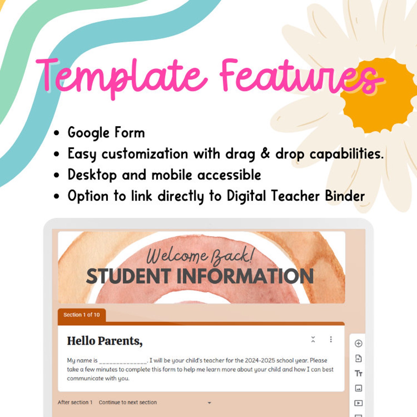Student Information (google Form) Back to School EDITABLE | Boho ...