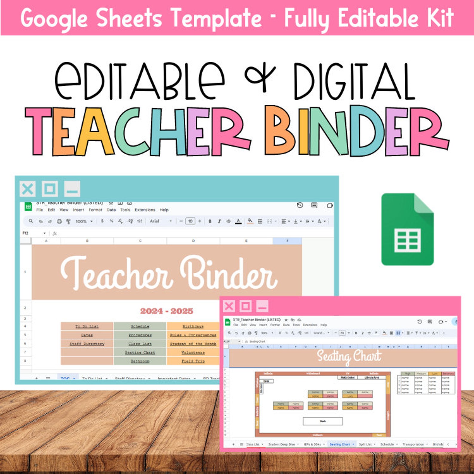 Digital Teacher Binder | Planner | Google Sheets | EDITABLE | Back to ...