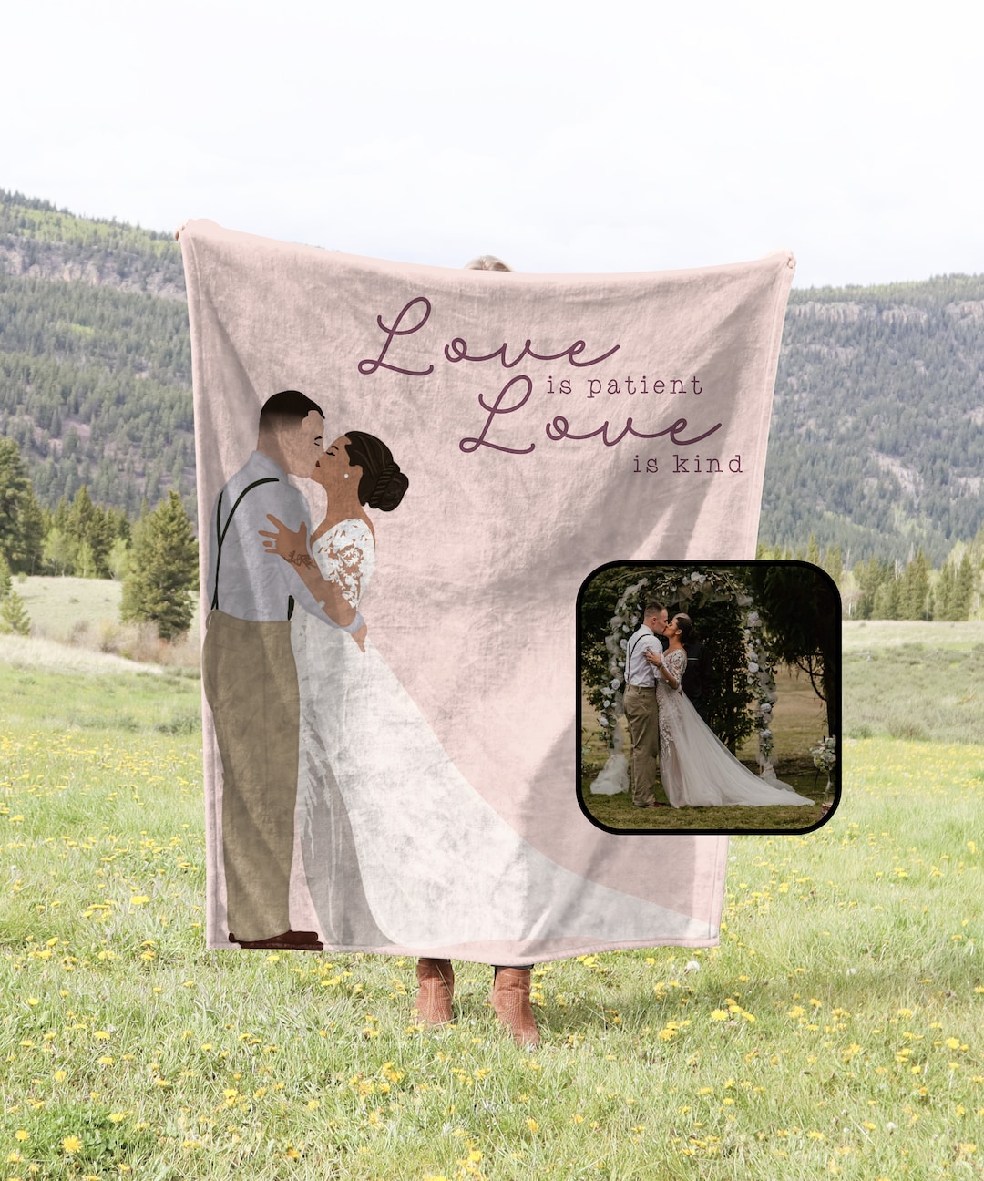 Custom Photo Blanket, Custom Portrait Blanket, Personalized Throw ...