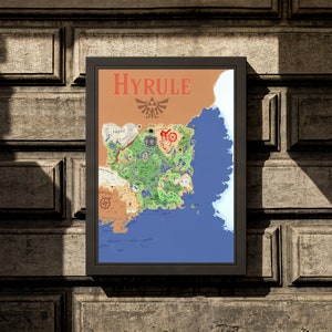 Map of Hyrule From Legend of Zelda, Zelda Map, Hyrule Map, Princess ...