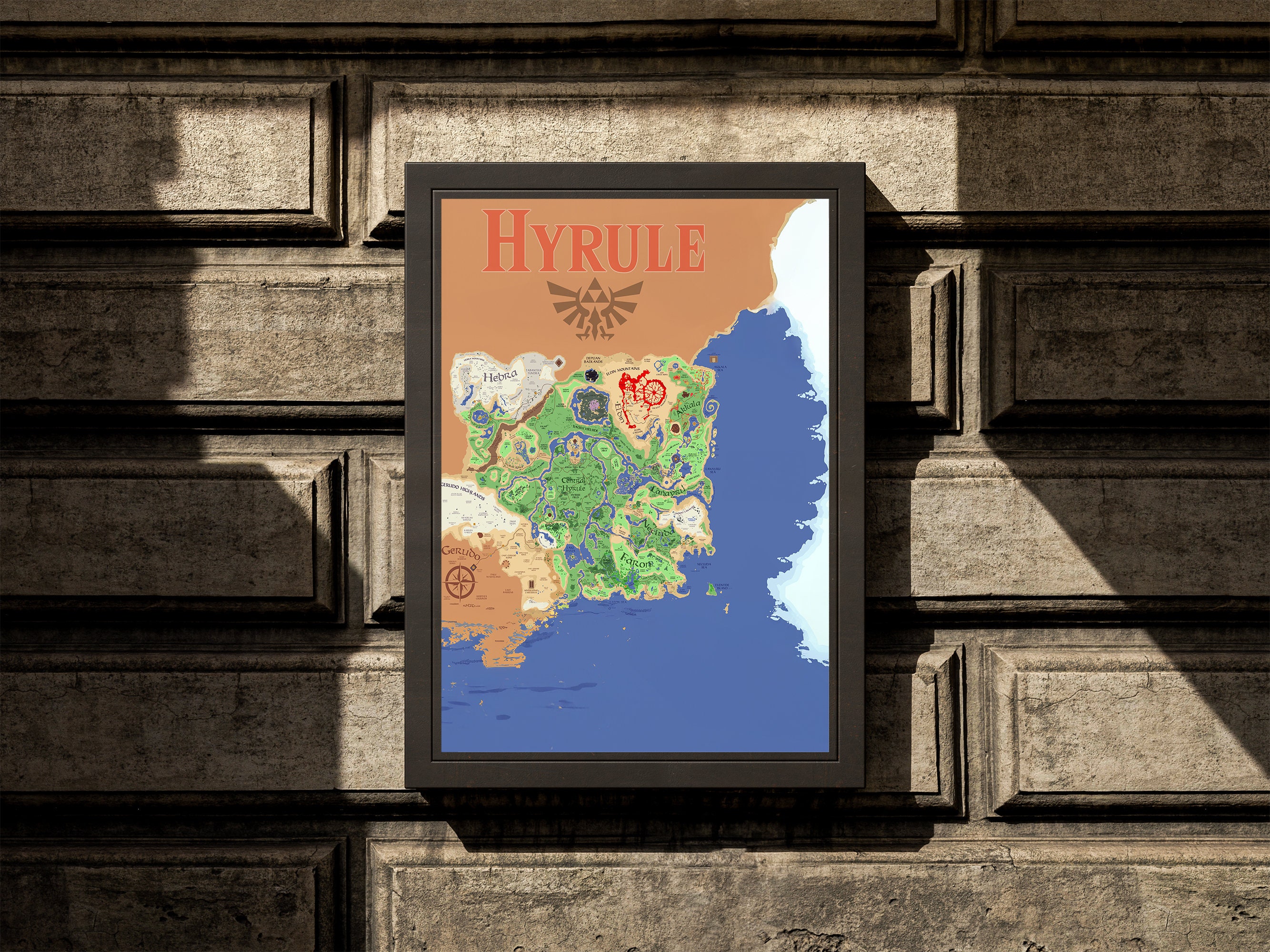 Map of Hyrule From Legend of Zelda, Zelda Map, Hyrule Map, Princess ...