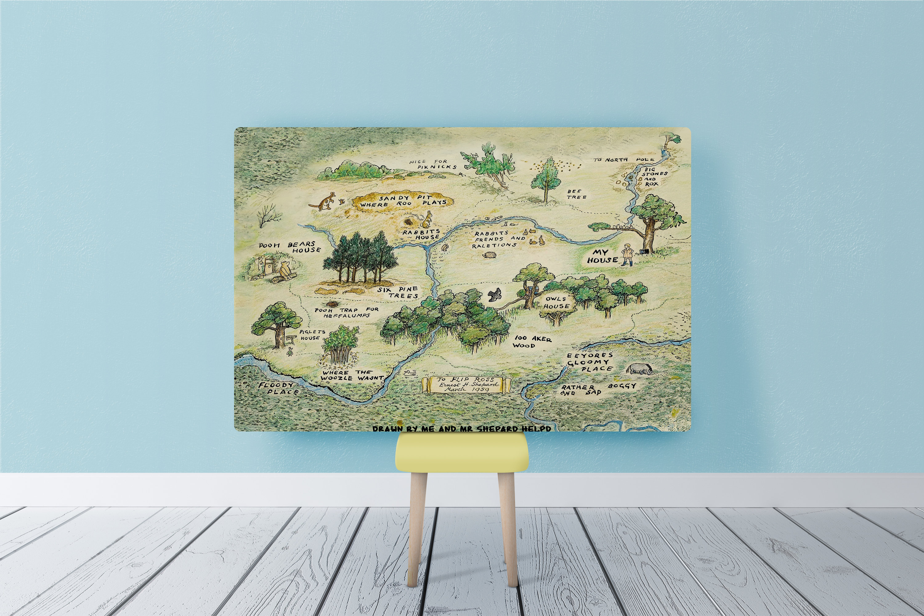 Winnie the Pooh Map 100 Acre Wood Map the Pooh Map - Etsy