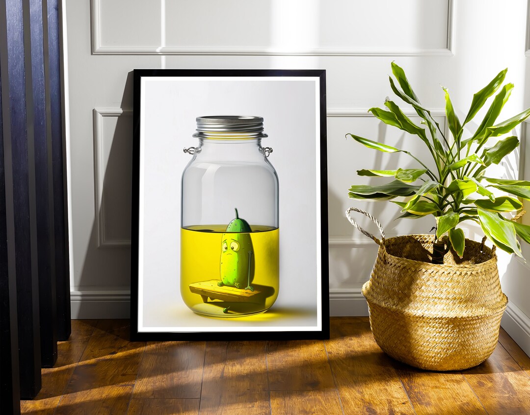 The Last Pickle Poster | Funny Kitchen Wall Art & Decor | Sad Pickle ...