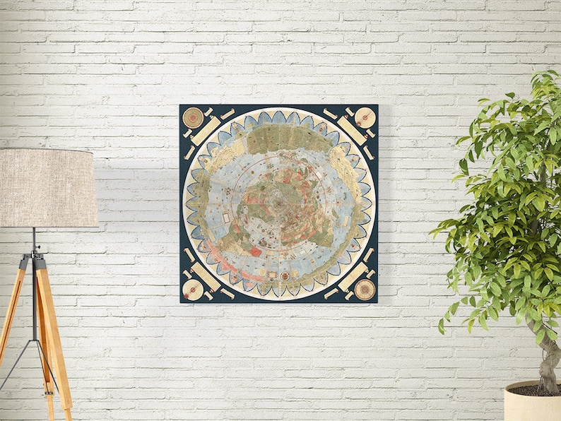 1587 Largest Early World Map, Old Map of the World, Flat Map of the ...