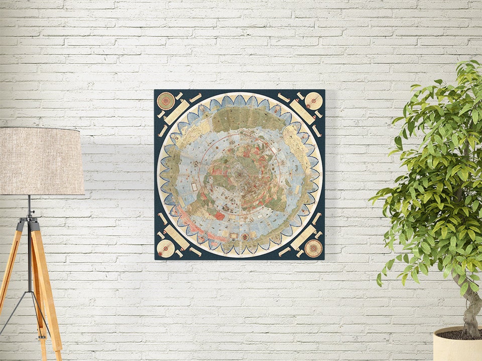 1587 Largest Early World Map, Old Map of the World, Flat Map of the ...