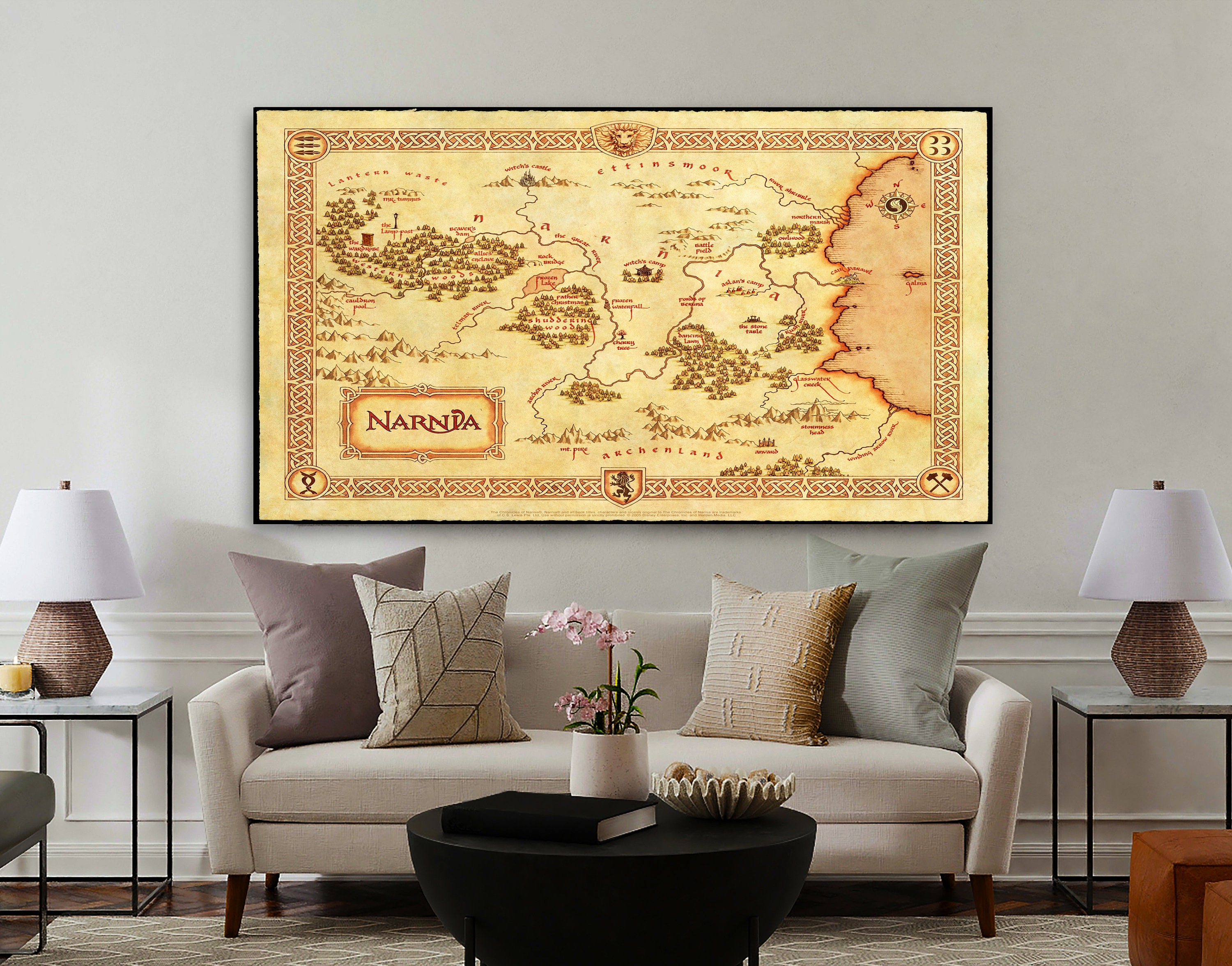 Mapa de Narnia y los países vecinos, Mapa de Narnia, Mapa de Las ...
