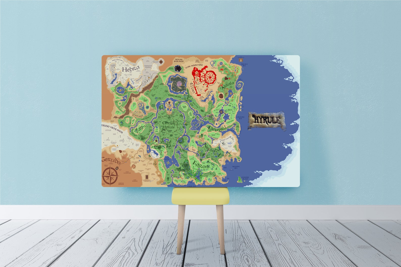 Map of Hyrule From Legend of Zelda, Zelda Map, Hyrule Map, Princess ...