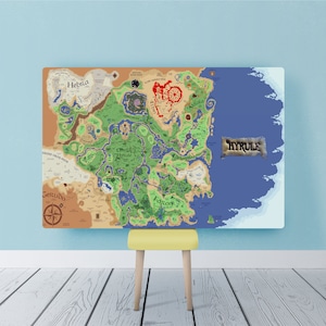 Map of Hyrule From Legend of Zelda, Zelda Map, Hyrule Map, Princess ...