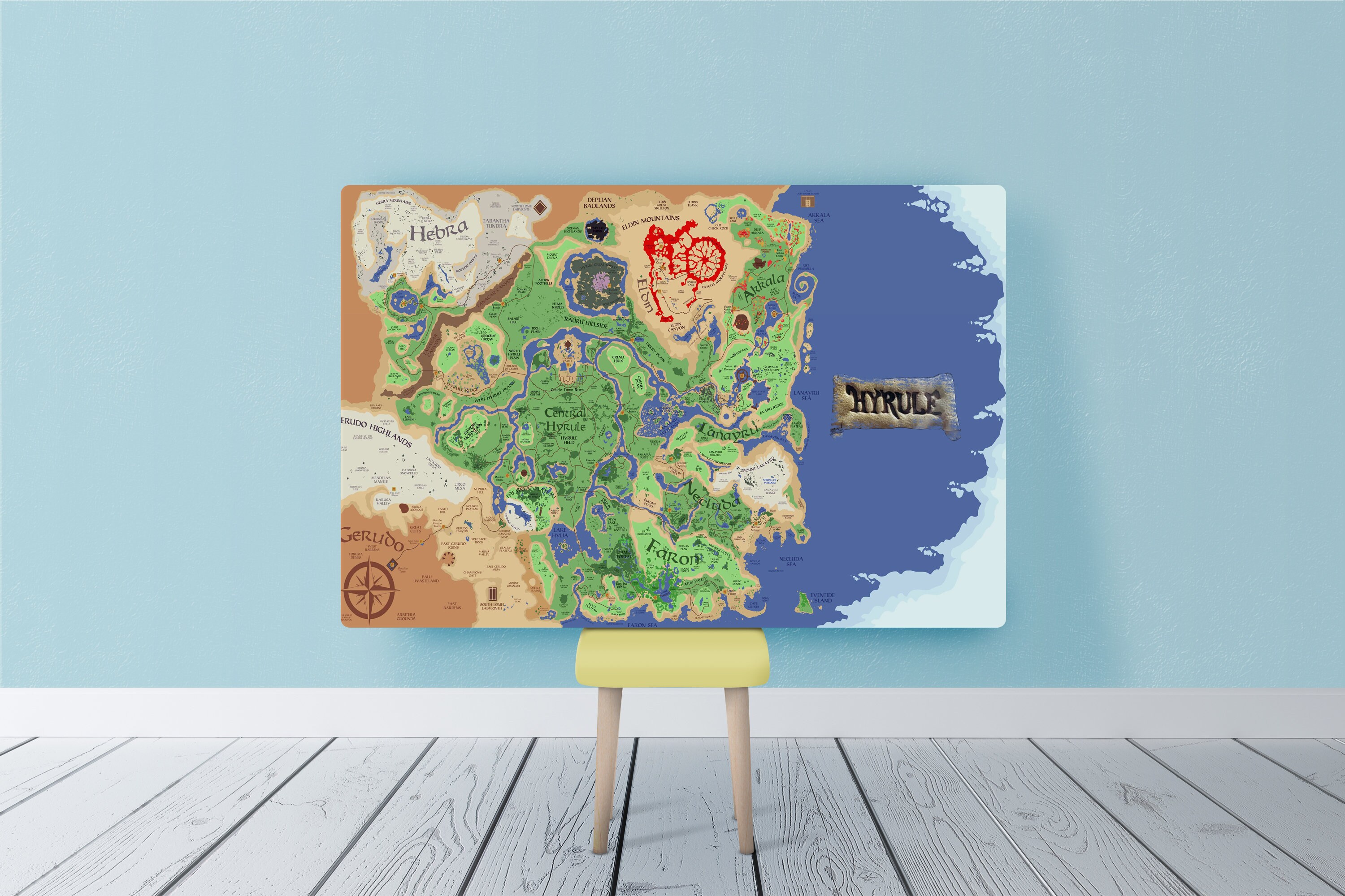 Map of Hyrule From Legend of Zelda, Zelda Map, Hyrule Map, Princess ...