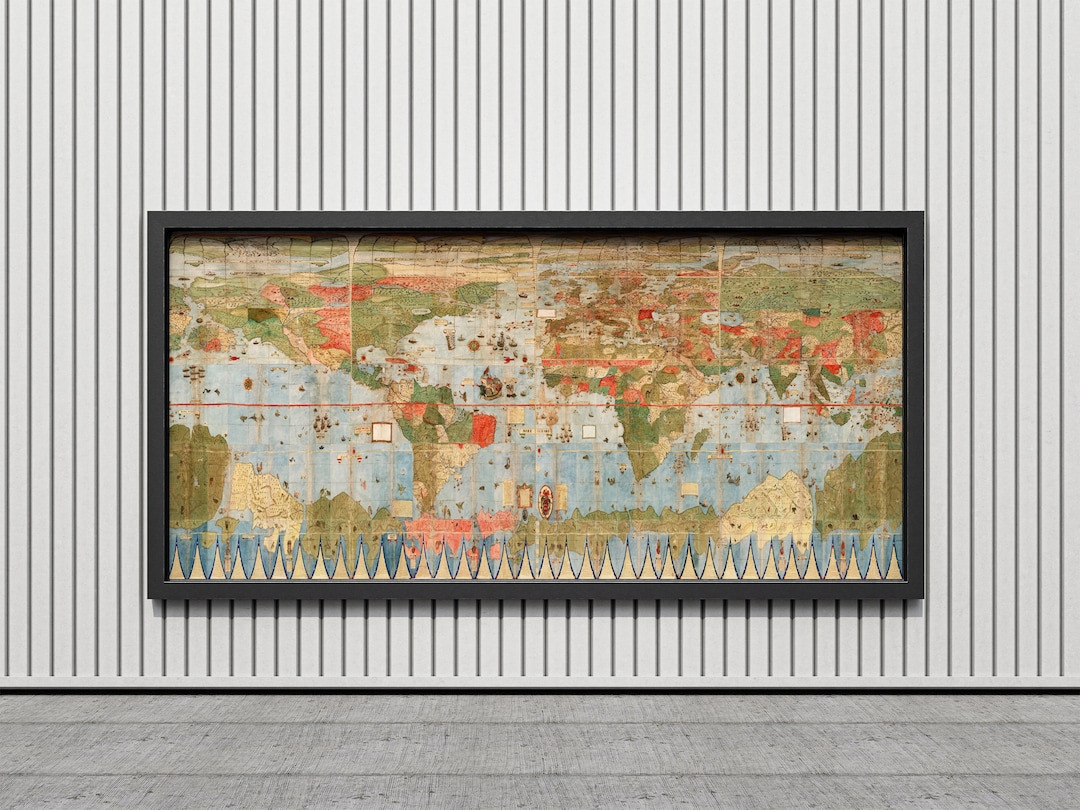World Map Made by Urbano Monte in 1587, World Map, Flat Earth Map, 1587 ...