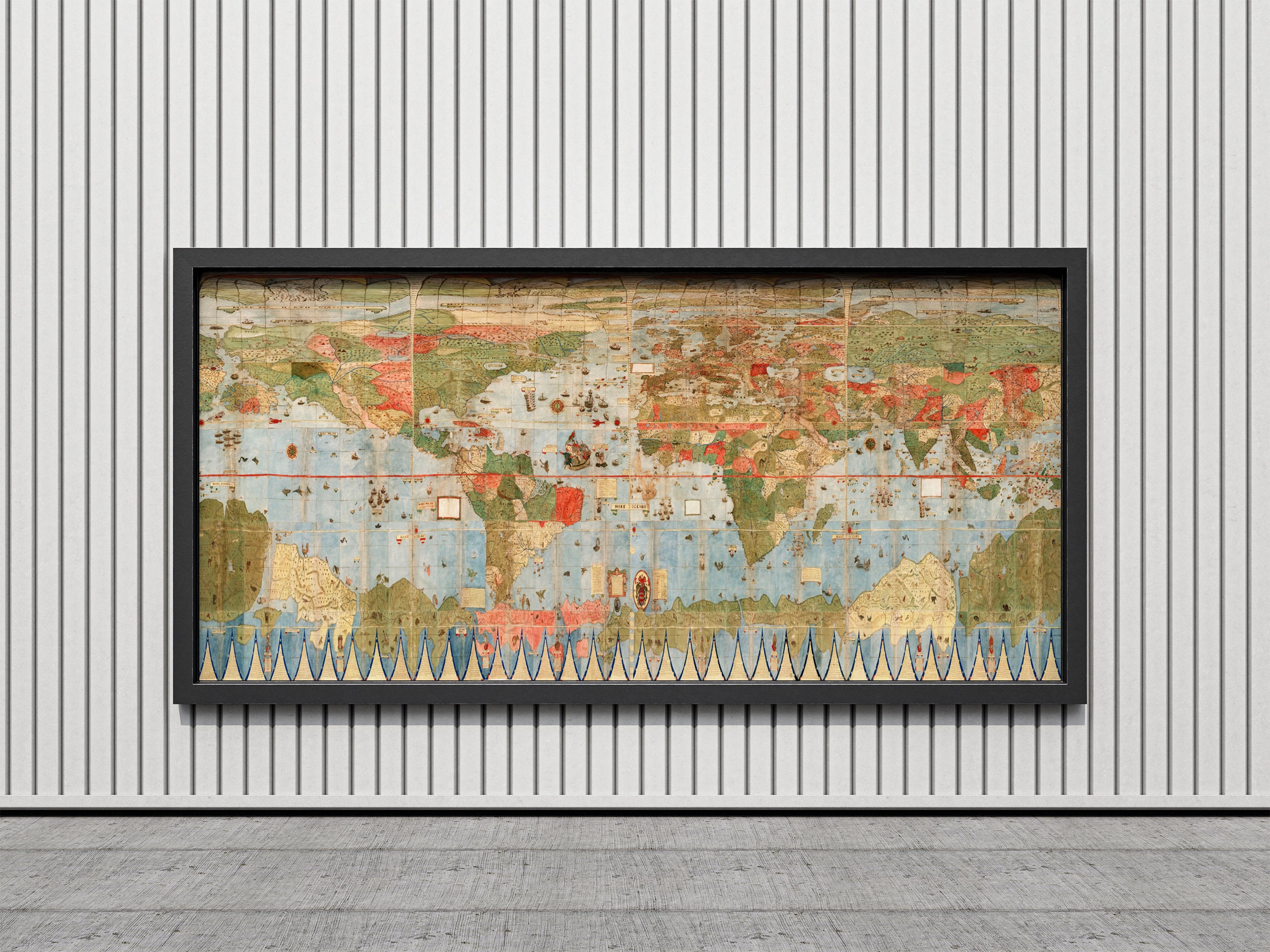 World Map Made by Urbano Monte in 1587, World Map, Flat Earth Map, 1587 ...