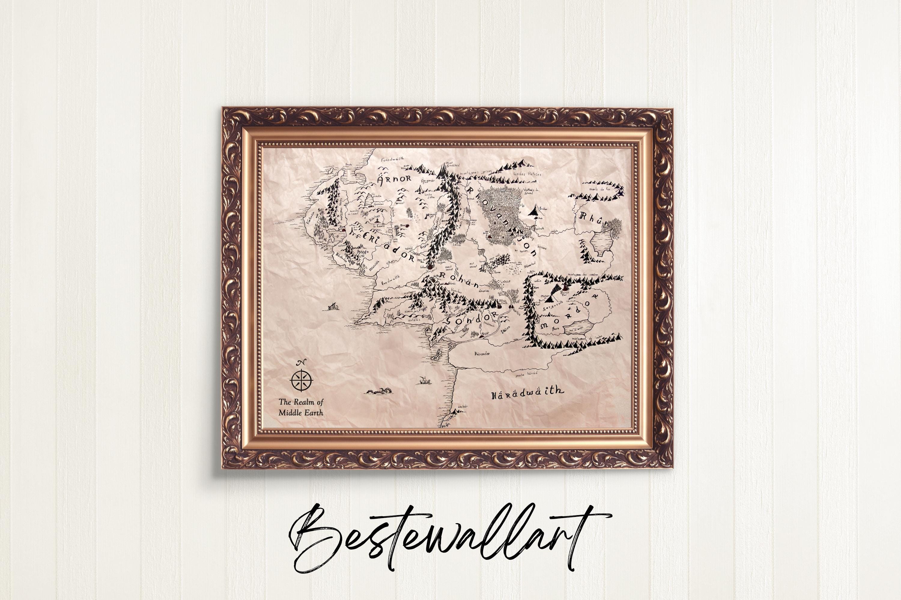 Antique Storybook Map Illustration – Magical Realm Poster (digital ...