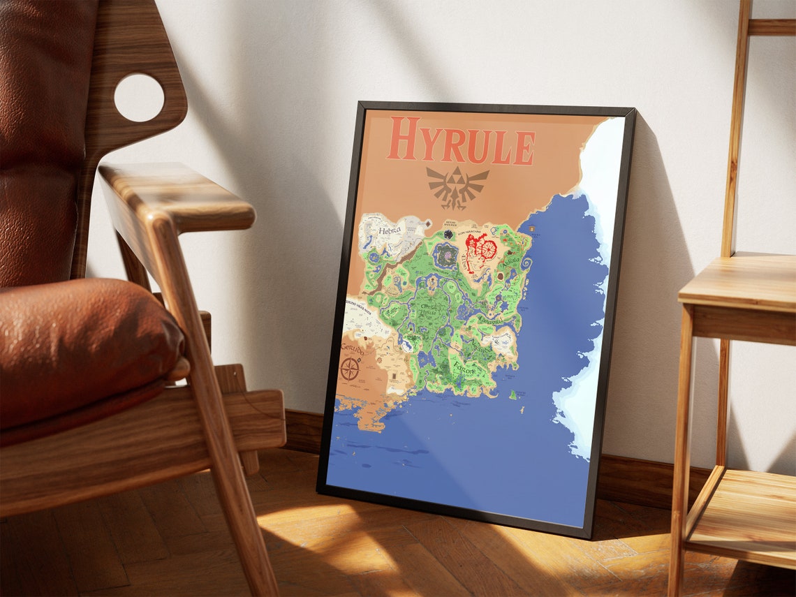 Map of Hyrule From Legend of Zelda, Zelda Map, Hyrule Map, Princess Zelda, Zelda, Breath of the ...