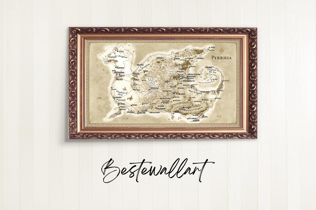 Pyrrhia Poster, Map of Pyrrhia, Inspired by Wings of Fire Book Map ...