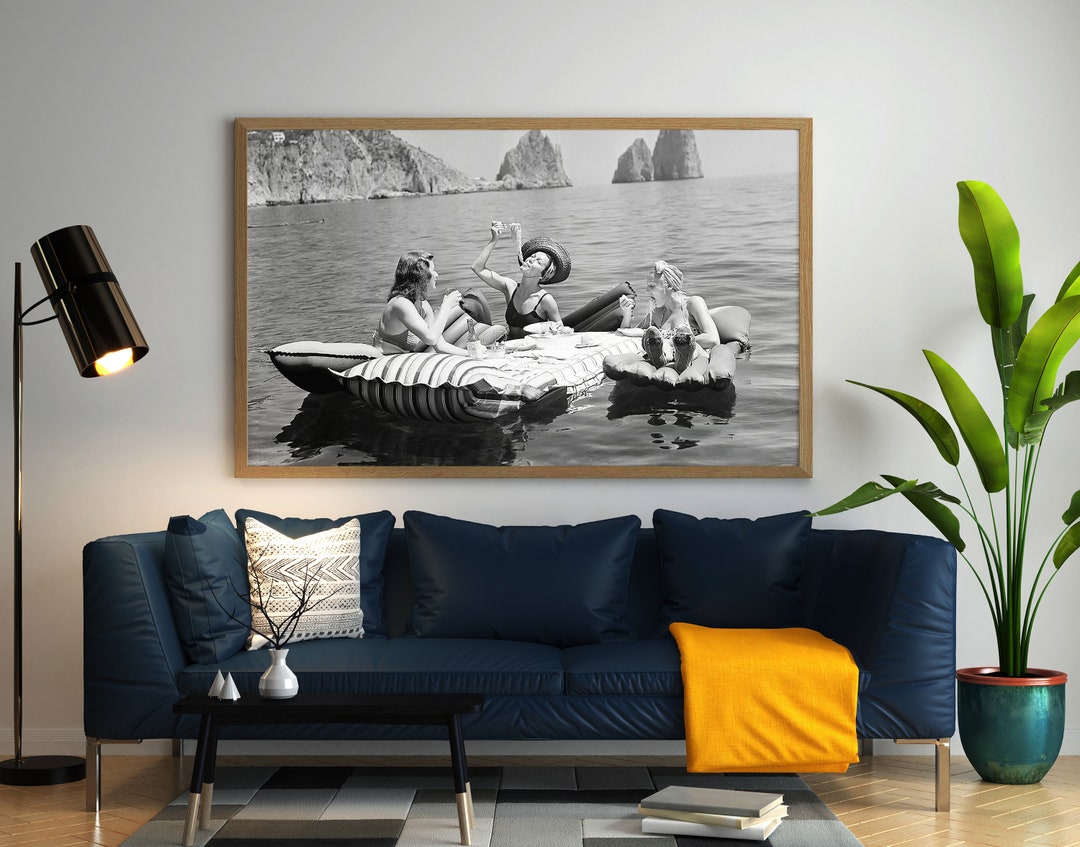 Vintage Floating Luncheon Three Young Women Eat Spaghetti on - Etsy