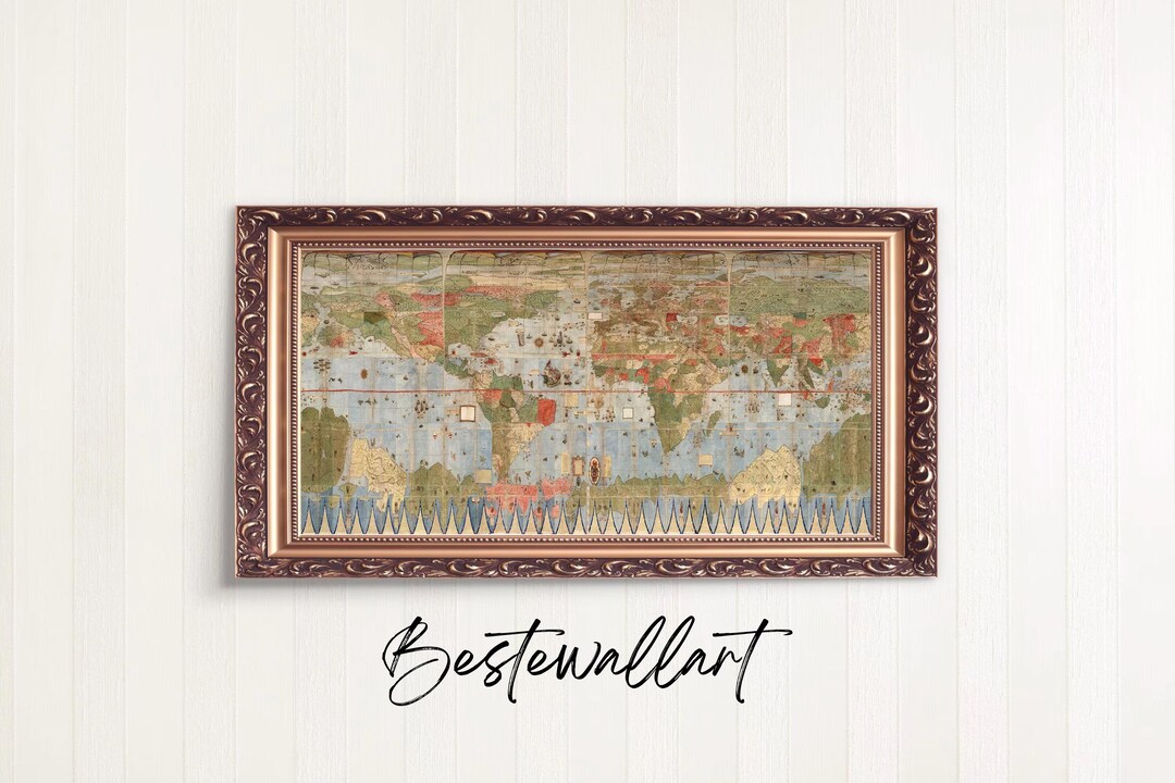 World Map Made by Urbano Monte in 1587, World Map, Flat Earth Map, 1587 ...