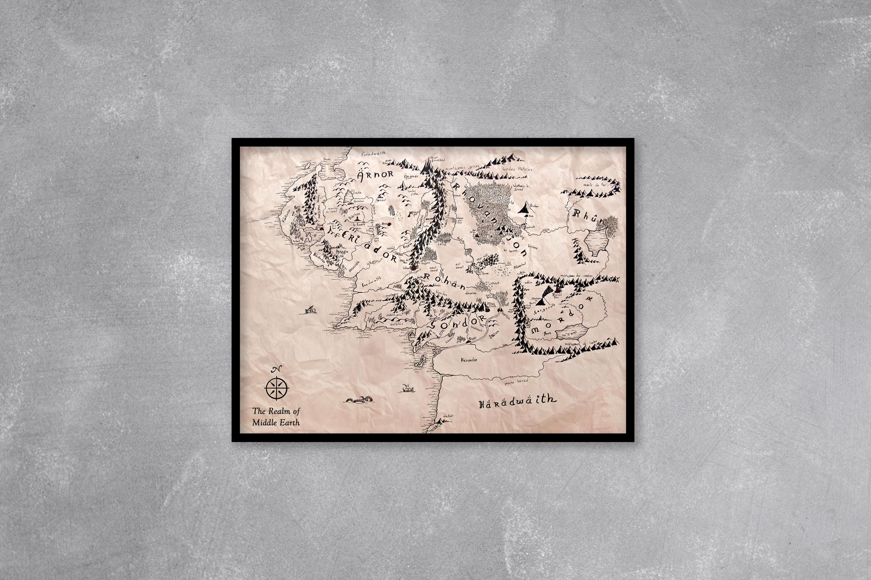 Antique Storybook Map Illustration – Magical Realm Poster (digital ...