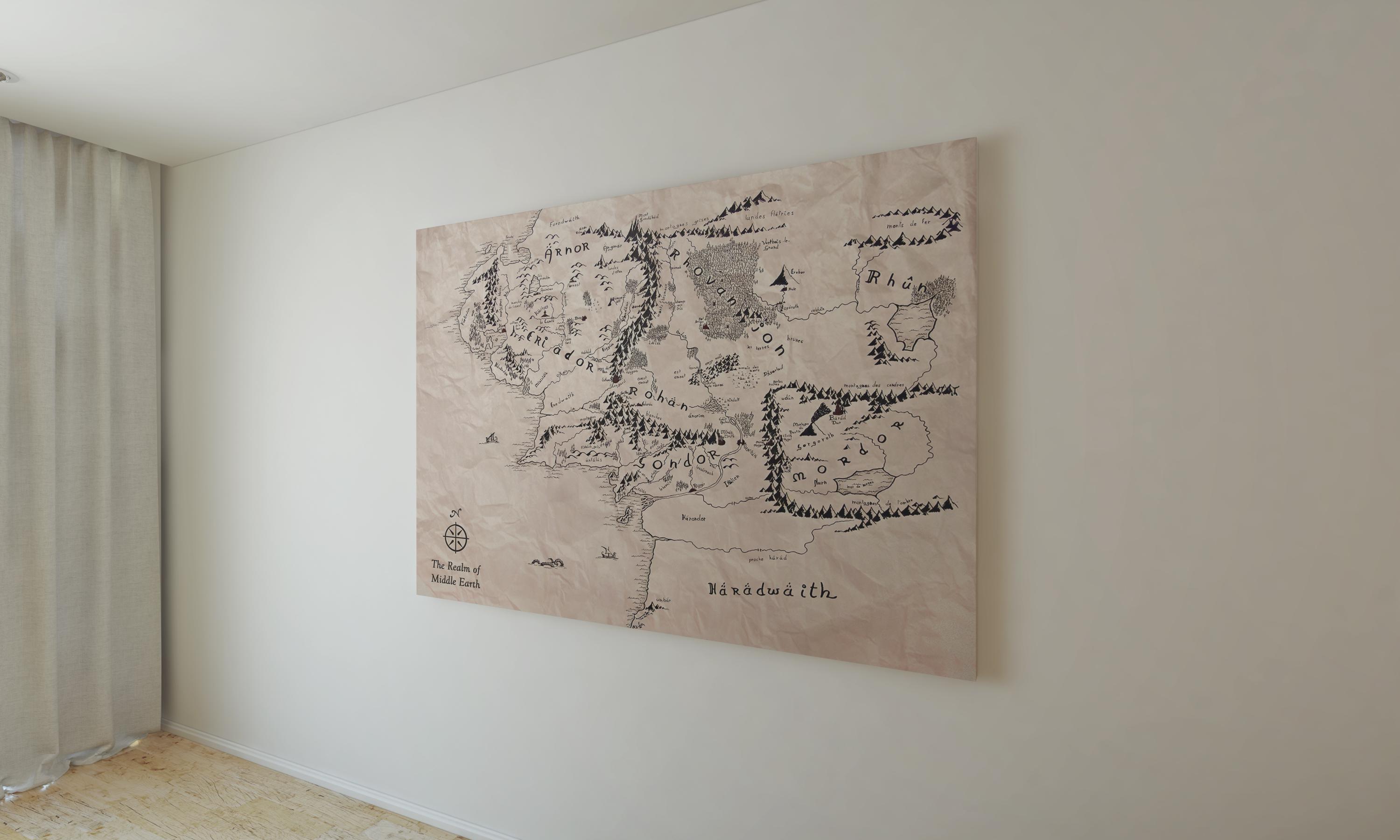 Antique Storybook Map Illustration – Magical Realm Poster (digital ...