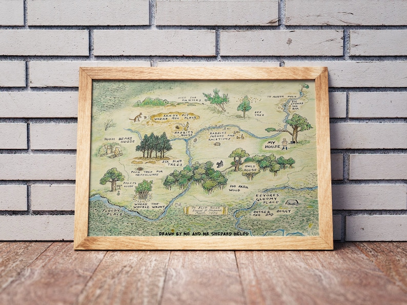 Winnie the Pooh Map 100 Acre Wood Map the Pooh Map - Etsy
