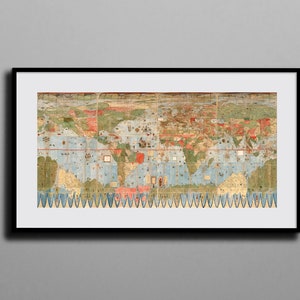 World Map Made by Urbano Monte in 1587, World Map, Flat Earth Map, 1587 ...