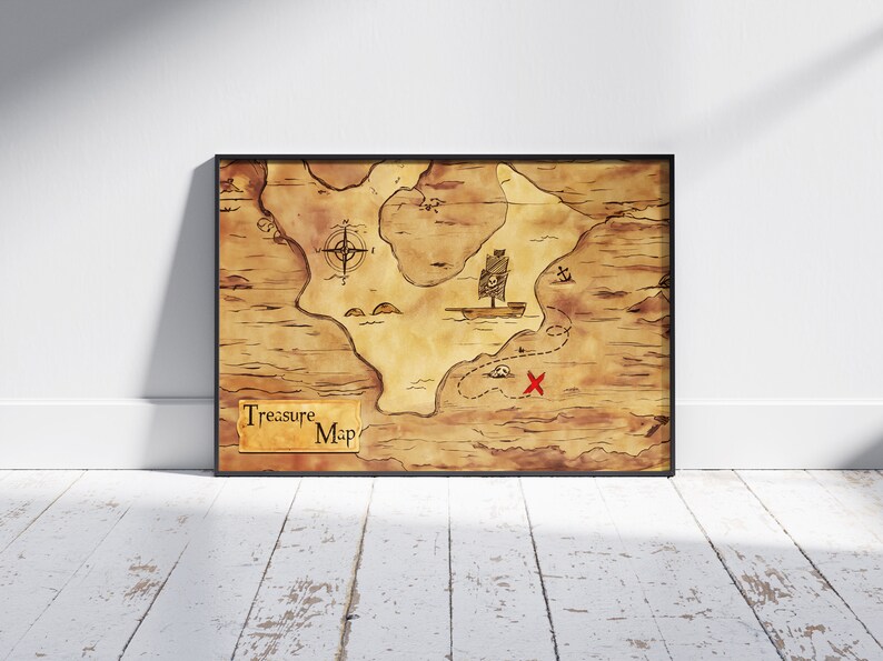 Treasure Map, Pirates Treasure Map for Kids, Pirate Treasure Map ...