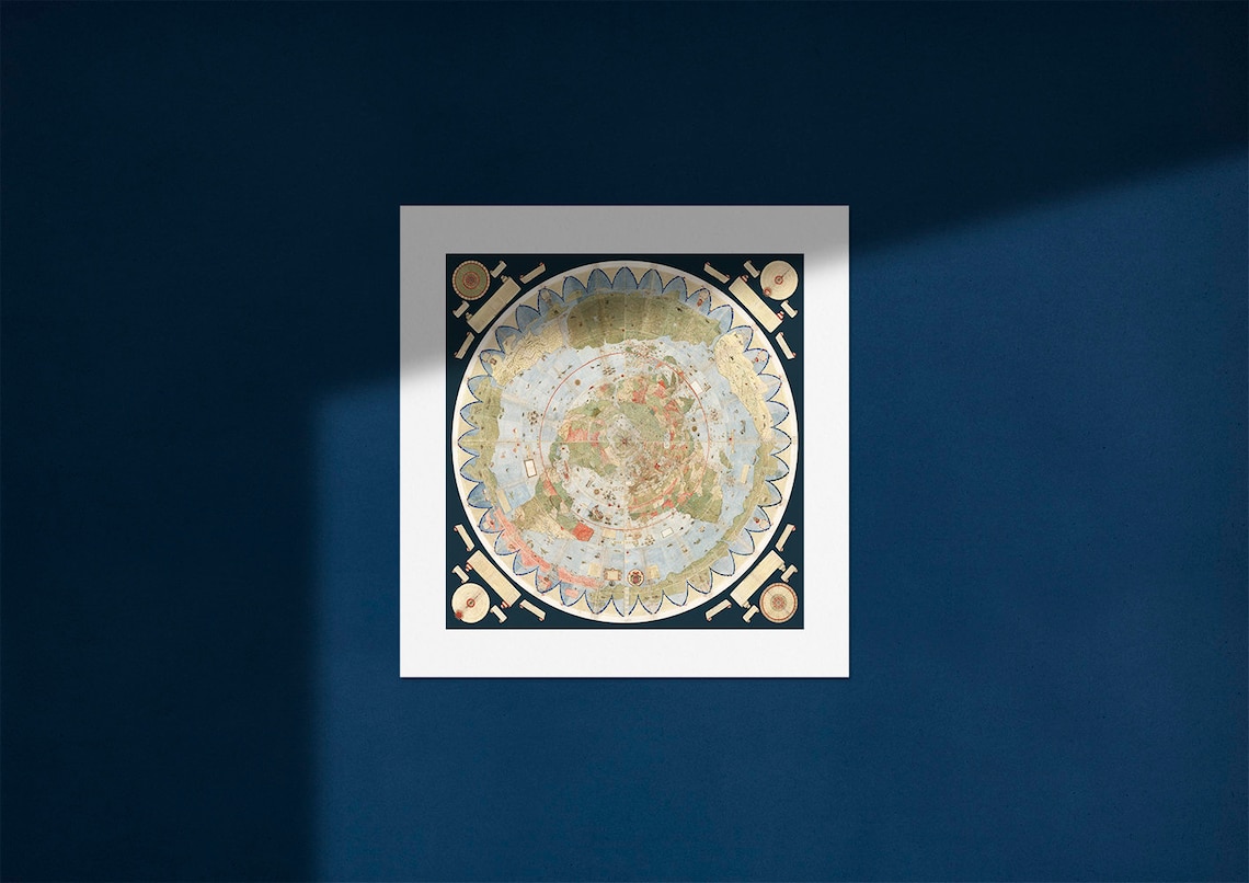 1587 Largest Early World Map, Old Map of the World, Flat Map of the ...