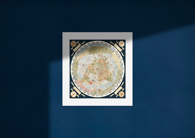 1587 Largest Early World Map, Old Map of the World, Flat Map of the ...