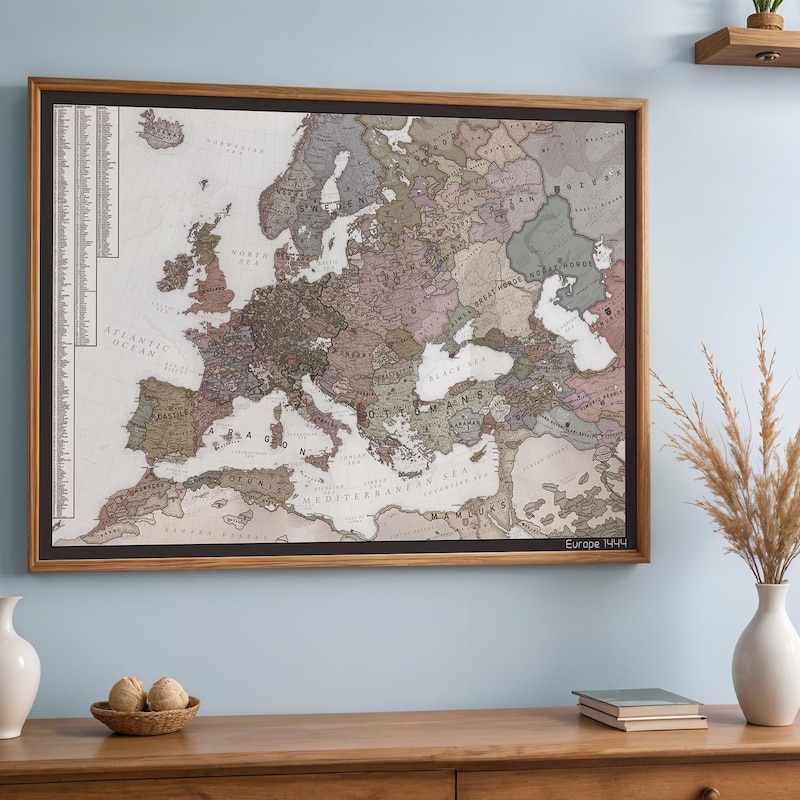 Maps of Medieval Europe - Etsy