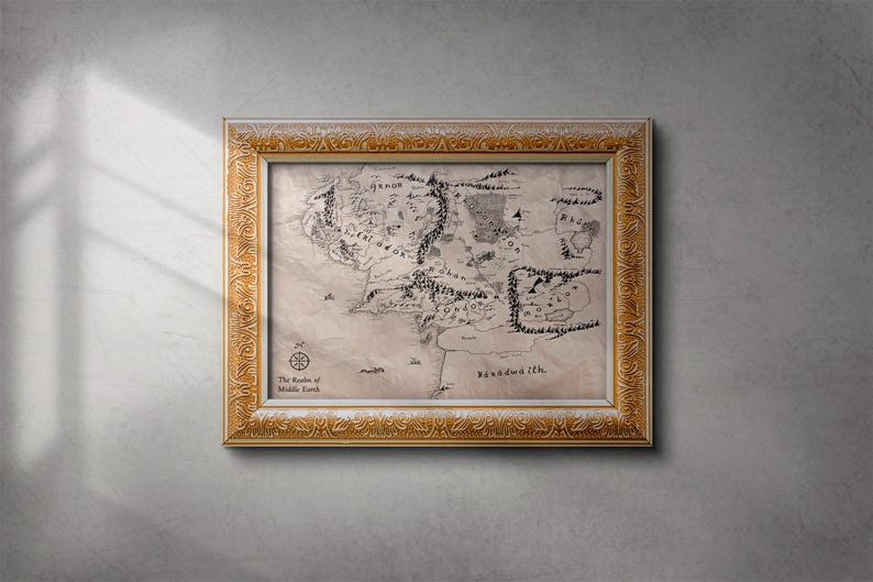 Antique Storybook Map Illustration – Magical Realm Poster (digital ...