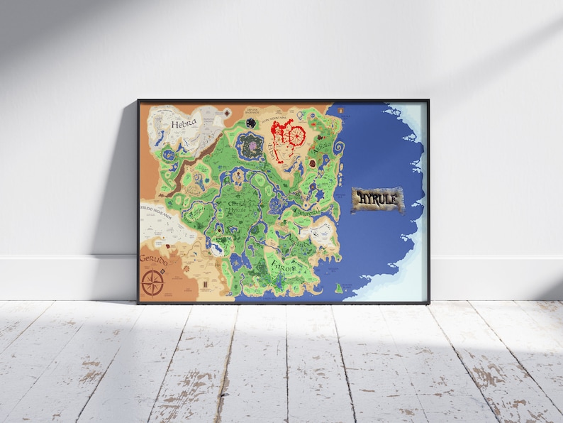 Map of Hyrule From Legend of Zelda, Zelda Map, Hyrule Map, Princess ...