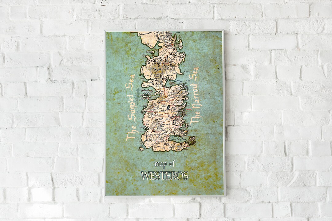 Westeros Map, Map of Westeros, GOT Gifts, Game of Thrones Map - Etsy