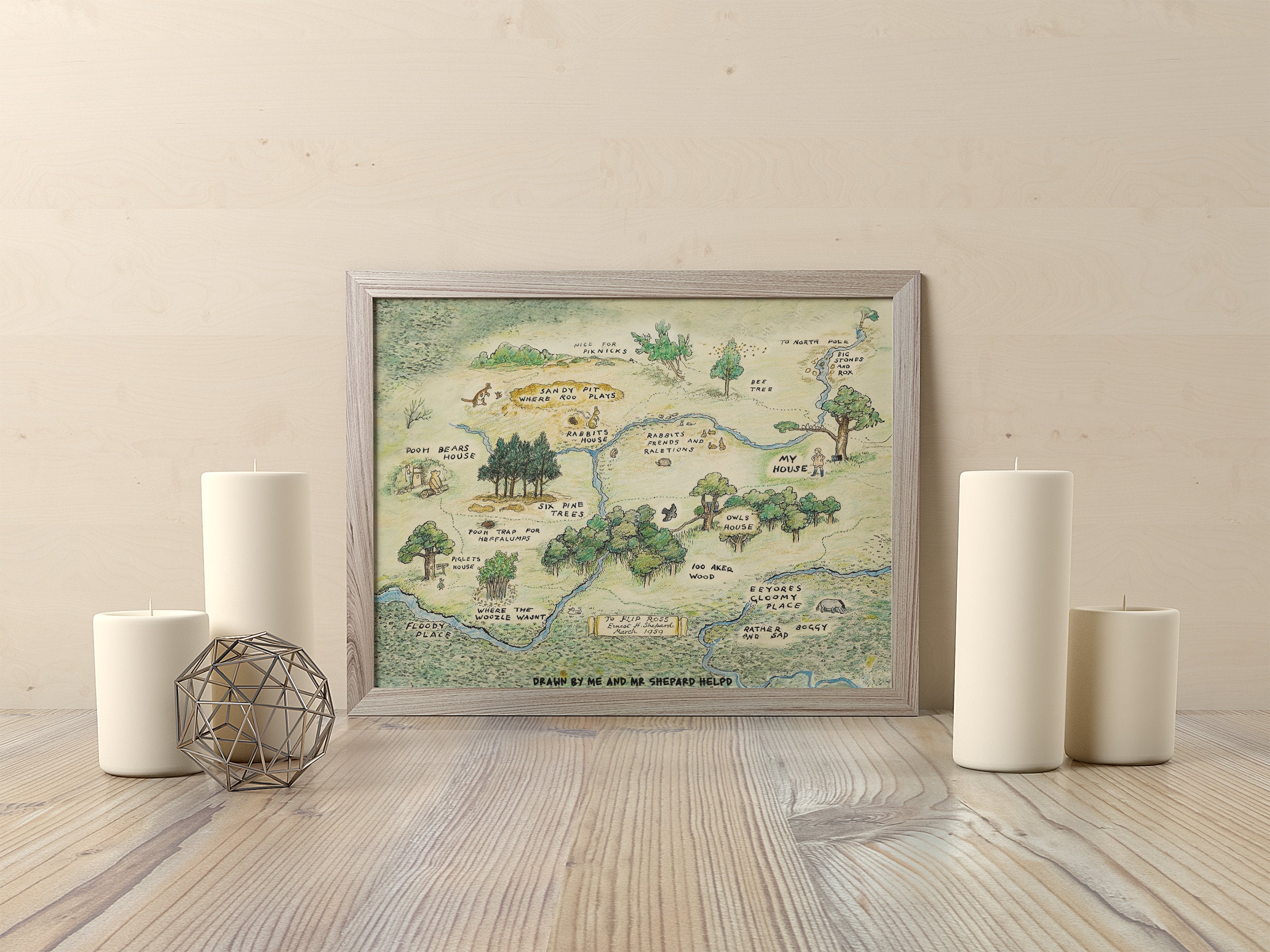 Winnie the Pooh Map 100 Acre Wood Map the Pooh Map - Etsy