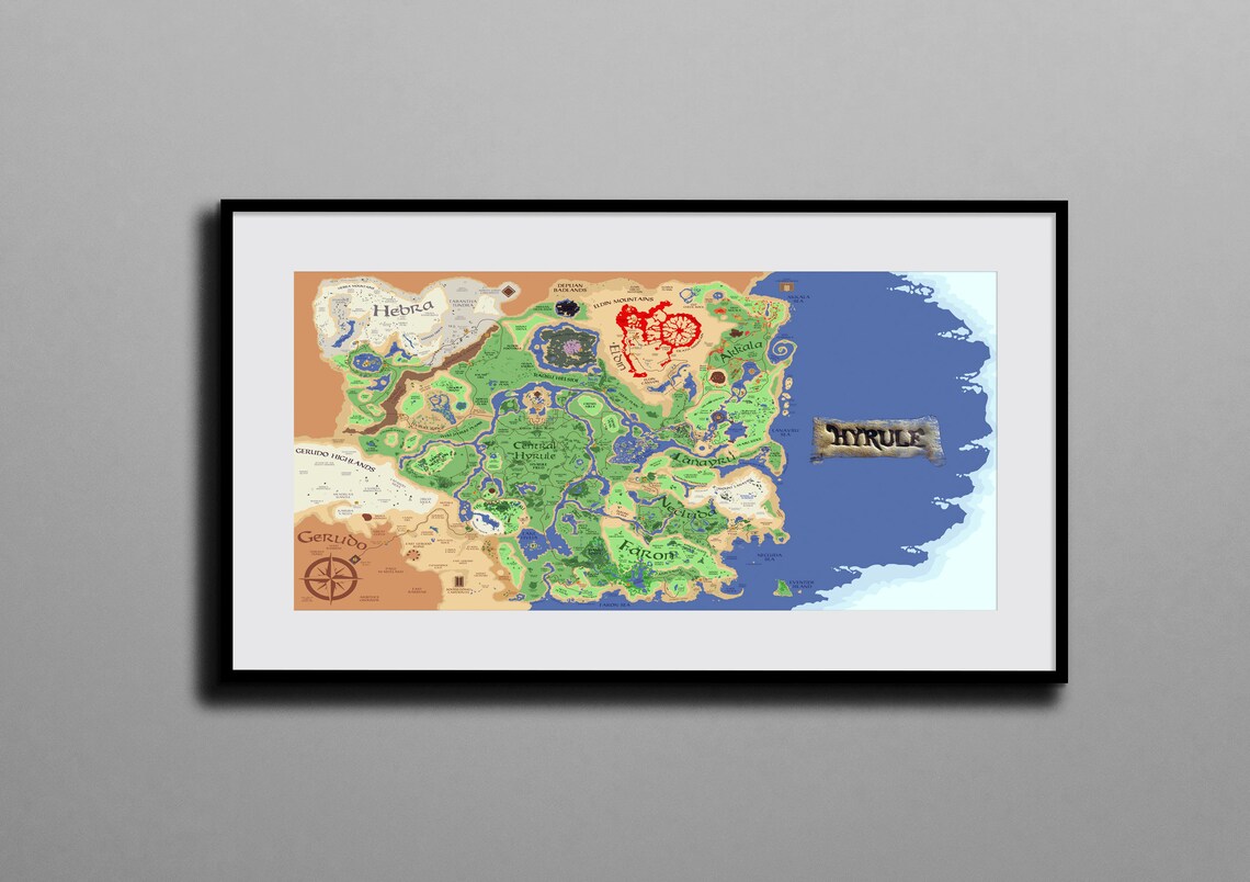 Map of Hyrule From Legend of Zelda, Zelda Map, Hyrule Map, Princess Zelda, Zelda, Breath of the ...