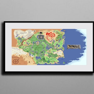 Map of Hyrule From Legend of Zelda, Zelda Map, Hyrule Map, Princess ...