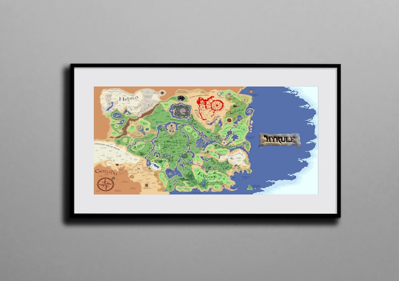 Map of Hyrule From Legend of Zelda, Zelda Map, Hyrule Map, Princess ...