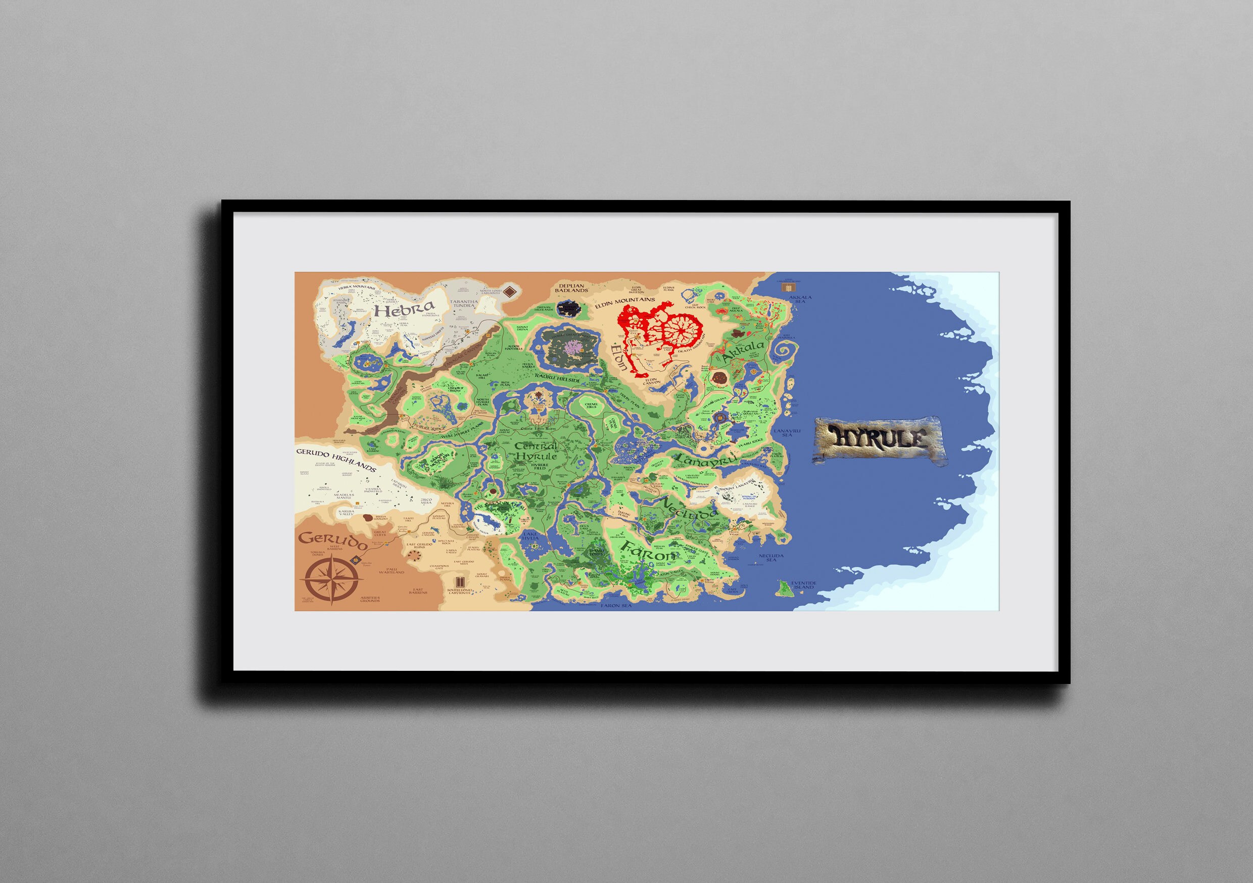 Map of Hyrule From Legend of Zelda, Zelda Map, Hyrule Map, Princess ...