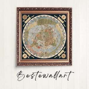 1587 Largest Early World Map, Old Map of the World, Flat Map of the ...