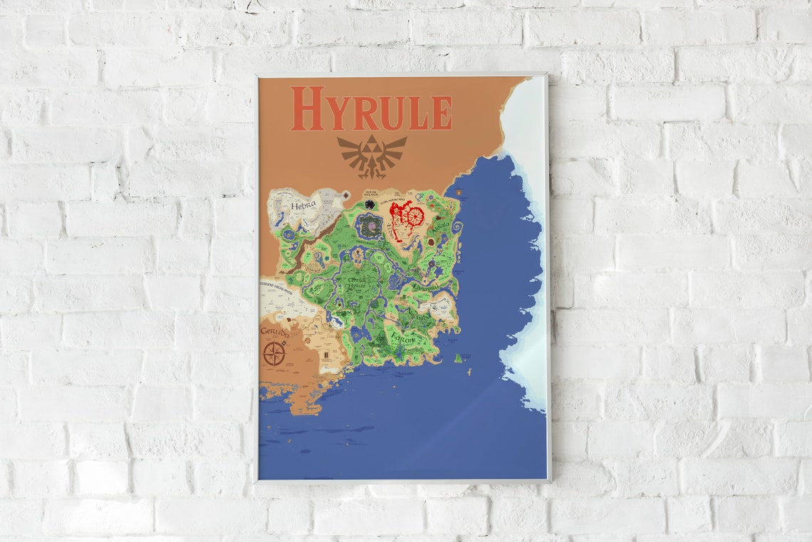 Map of Hyrule From Legend of Zelda, Zelda Map, Hyrule Map, Princess Zelda, Zelda, Breath of the ...
