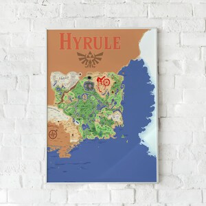 Map of Hyrule From Legend of Zelda, Zelda Map, Hyrule Map, Princess ...