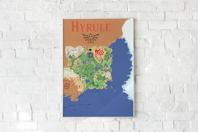 Map of Hyrule From Legend of Zelda, Zelda Map, Hyrule Map, Princess ...