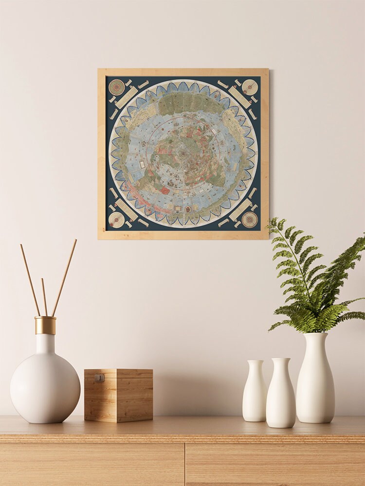 1587 Largest Early World Map, Old Map of the World, Flat Map of the ...