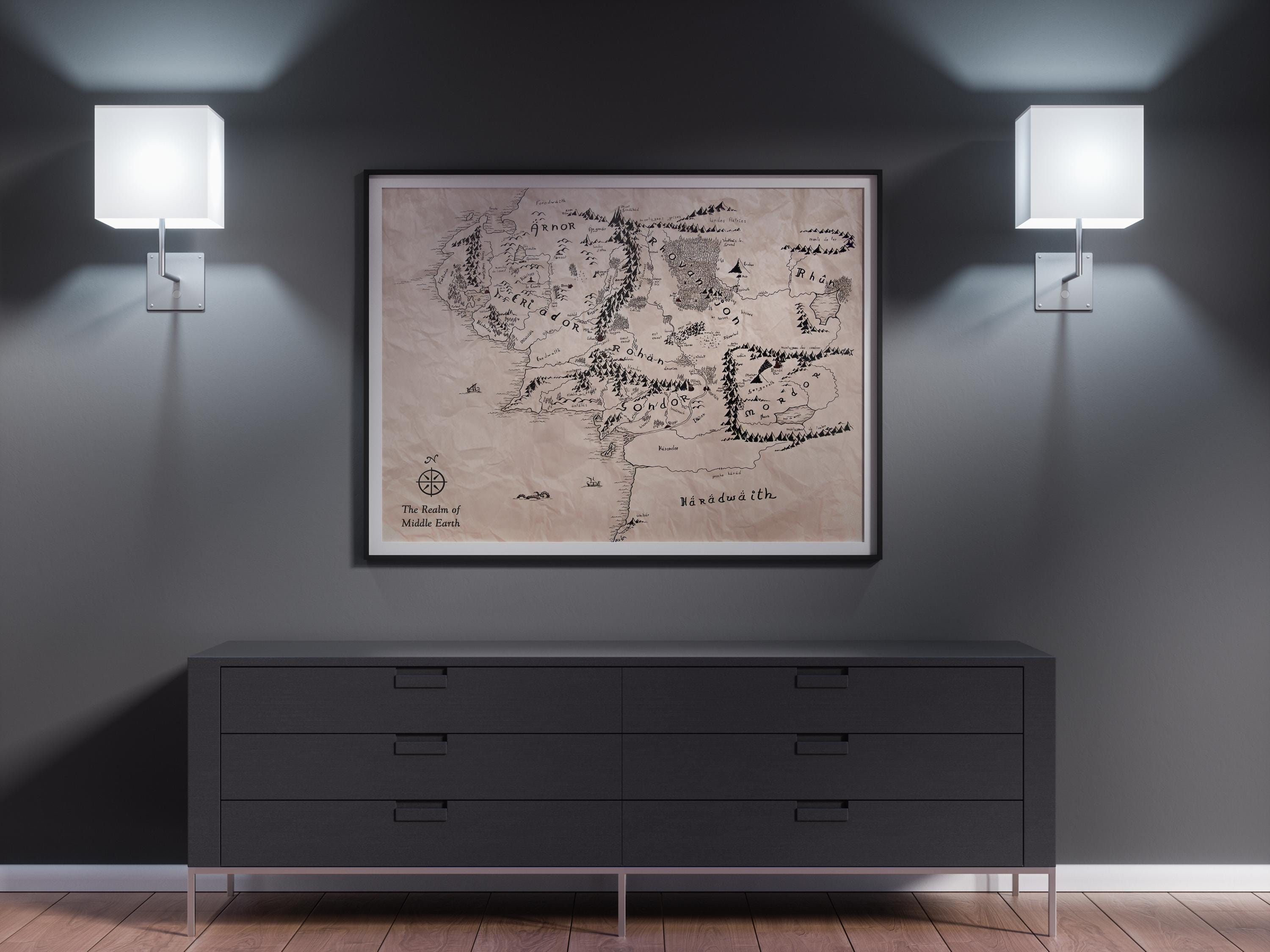 Antique Storybook Map Illustration – Magical Realm Poster (digital ...