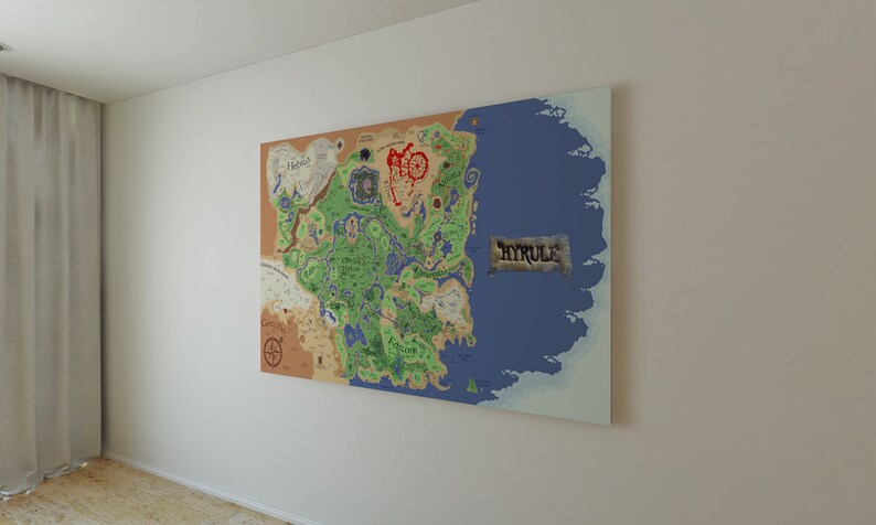 Map of Hyrule From Legend of Zelda, Zelda Map, Hyrule Map, Princess ...